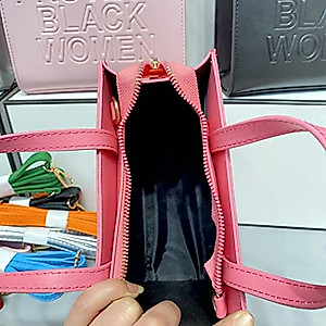 Protect Black Women Purse Vegan Leather Bag,Fashion Tote Bag for Women with Shoulder Strap & Zipper handbags（BLACK）