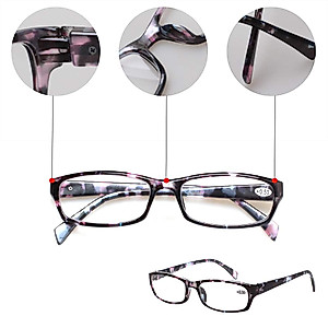 NORPERWIS Reading Glasses 5 Pairs Stylish Color Readers Fashion Glasses for Reading Men & Women (5 Pack Mix Color, 3.00)
