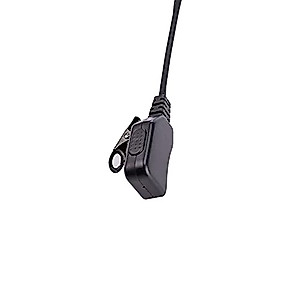 POFENAL 1-Wire 2 Pin Volume Adjustable Earpiece Compatible with BTECH, Kenwood, Retevis Walkie Talkie with Mic Tansparent Air Acoustic Tube Headset