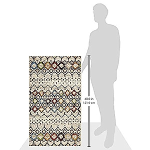 SAFAVIEH Amsterdam Collection Accent Rug - 2'3" x 4', Ivory & Multi, Moroccan Boho Design, Non-Shedding & Easy Care, Ideal for High Traffic Areas in Entryway, Living Room, Bedroom (AMS108K)