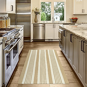 OJIA Outdoor Rug 3'x5', Hand-Woven Cotton Entry Rug Machine Washable Rugs Striped Porch Rug Indoor Outdoor Area Rug Floor Mat for Front Door/Farmhouse/Entryway/Bedroom/Home Entrance