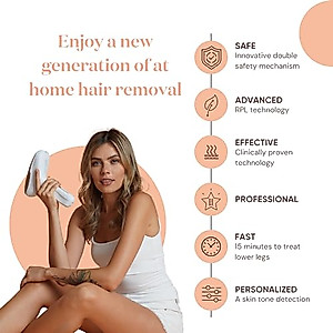 Sensica Cordless SensiLight PRO Rechargeable RPL Hair Removal Device - Permanent IPL for Women and Men - Painless Unlimited Flashes Wireless at Home. Body & Facial Hair Remover - XL Window 1.4x0.5