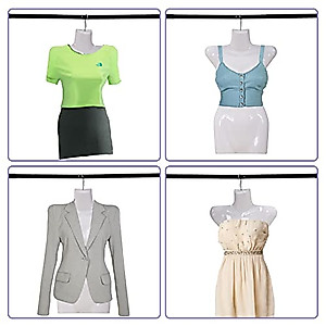 4-Packs Female Mannequin Torso Set 27" Dress Form Hollow Back Half Body Clothing Display Plastic Adult Table Shirt Mannequin Model Stand with Metal Hook for Hanging - Craft Shows or Design, White