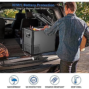 Adoolla 42QT Car Refrigerator, Black