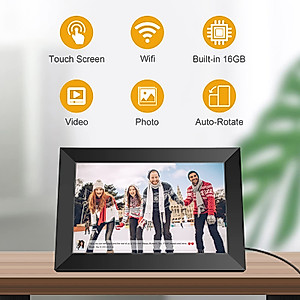 Frameo Digital Frame WiFi,MARVUE Digital Photo Frame 10.1 inch 1280x800 IPS Touch Screen HD Display, 16GB Storage Auto-Rotate,Easy to Share Photo/Video