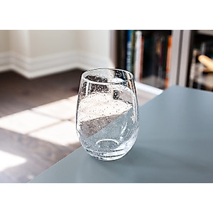 Abbott Collection Seeded Stemless Wine Glass-4.5" H
