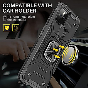 Google Pixel 5a Case (5G), Vakoo Military Grade Protection Heavy Duty Shockproof Protective Phone Case with Kickstand Ring Holder for Google Pixel 5a 5G (2021), Black