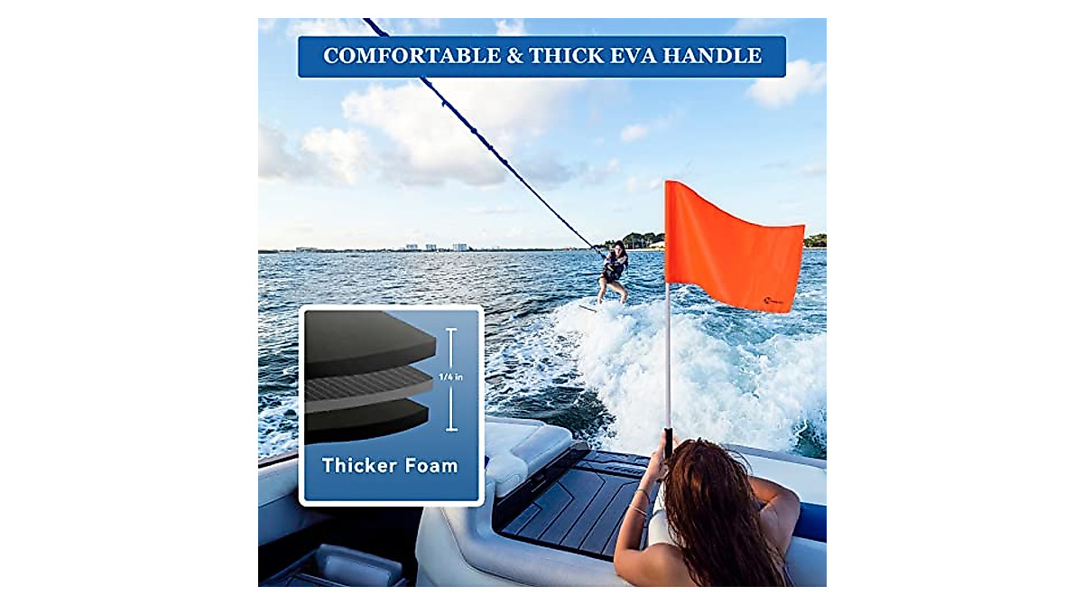MUMUBOAT Orange Boat Flag - 48-Inch Water Ski Safety Flag