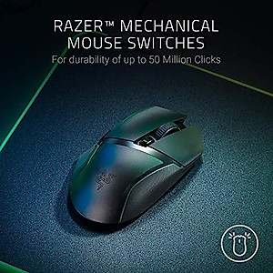 Razer Basilisk X Hyperspeed Razer 5G Advanced 16K DPI Optical Sensor Wireless Gaming Mouse with Up to 450 Hours of Battery Life, Mechanical Mouse Switches (Black)