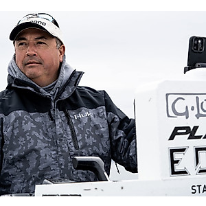 HUK Men's Grand Banks, Waterproof Heavy Duty Rain Jacket, Volcanic Ash, Large