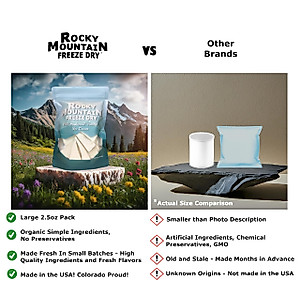 Freeze Dried Ice Cream - Vanilla, Strawberry, Chocolate, Cookies, Cookie Dough, Birthday Cake, Cotton Candy - Rocky Mountain Artisan Crafted Freeze Dried Ice Cream with Simple Organic Ingredients (2.5 OZ, Birthday Cake)