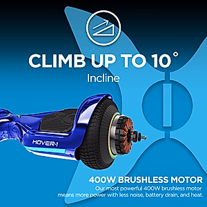 Hover-1 All-Star Hoverboard 7MPH Top Speed, 7MI Range, Dual 200W Motor, 5HR Recharge, 220lbs Max Weight, LED Wheels & Headlights Self Balancing Scooters