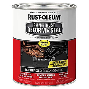 Rust-Oleum 344763 2-in-1 Rust Reform & Seal, Quart, Black