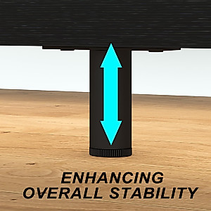 IBF Horizontal Cube Book shelf, Industrial Modern Open Bookshelf, Low Wide Home 5 Cube Storage Organizer Long Shelf for Bedroom, Short Wood and Metal Cubby Book Shelf for Living Room, Black Oak, 47 In