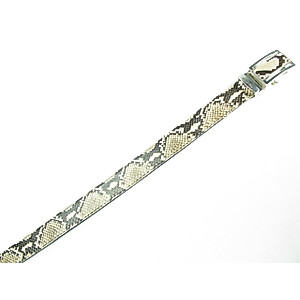 Pelgio Genuine Python Snake Skin Auto Locking Men's Belt 46" (Reticulated Python)
