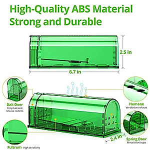 Mouse Traps, Humane Mouse Trap, Easy to Set, Mouse Catcher Quick Effective Reusable and Safe for Families -2 Pack