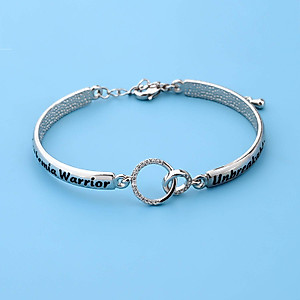 LQRI Leukemia Awareness Bracelet Leukemia Survivor Gift Leukemia Warrior Unbreakable Bracelet Cancer Fighter Gift For Women(silver-Leukemia)