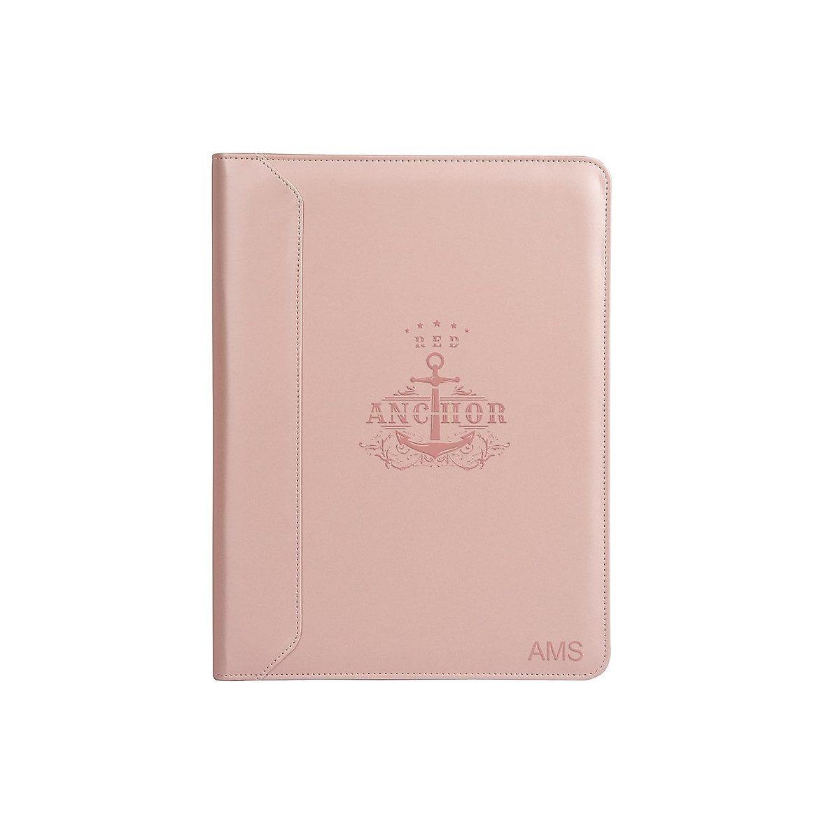 Free Engraved Name, Personalized Portfolio Binder for Women, PU Leather 3 Ring Binder Padfolio Organizer, Business Resume Zippered Portfolio with A4 Writing Pad, Corporate Gift, Customized, Pink