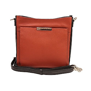 GTM Unisex Adult Gtm Conceal Cinnamon Slim Crossbody Cowhide, Red, Large US