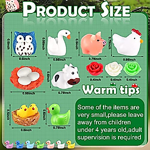 300 Pcs Miniature Fairy Garden Accessories Fairy Garden Kit Mini Animals Mushroom Flower Tiny Animals Figurine Mini Resin Figures Outdoor Micro Landscape Ornaments for Dollhouse Bonsai Terrarium Decor