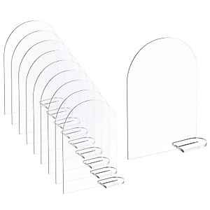 uxcell 30pcs Clear Arch Acrylic Sign with Stand, Acrylic Arch Table Numbers for Wedding Reception Party Restaurant Centerpieces Decor (5.7 Inch x 3.7 Inch)