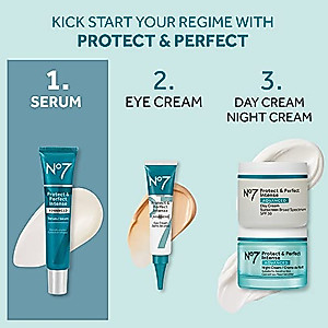 No7 Protect & Perfect Intense Advanced Serum - Rice Protein & Alfalfa Complex for Fine Lines and Wrinkles - Anti Aging Facial Serum with Matrix 3000+ Technology (50 ml)