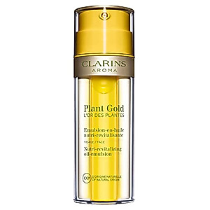 Clarins Plant Gold Oil-Emulsion | Hydrates, Nourishes and Restores Radiance | Lightweight, Non-Oily Moisturizer | 100% Natural Plant Extracts | All Skin Types | 1.1 Fluid Ounce