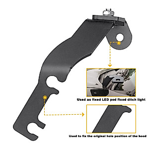 KEEGTBOX Hood Hinge Ditch LED Light Mount Bracket Kit Offroad Hood Pod Light Mount Brackets Compatible with Toyota Tacoma Truck 1995-2004 Accessories (95-04)