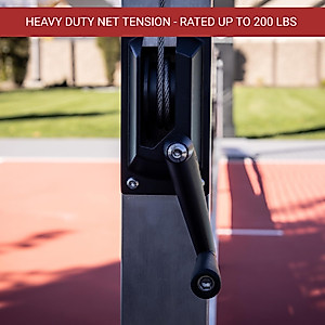 Dominator In Ground Pickleball System - Includes Two Heavy Duty Square Pickleball Posts with Net and Sleeves - Aluminum, Rust Free, and Follows USAPA Standards