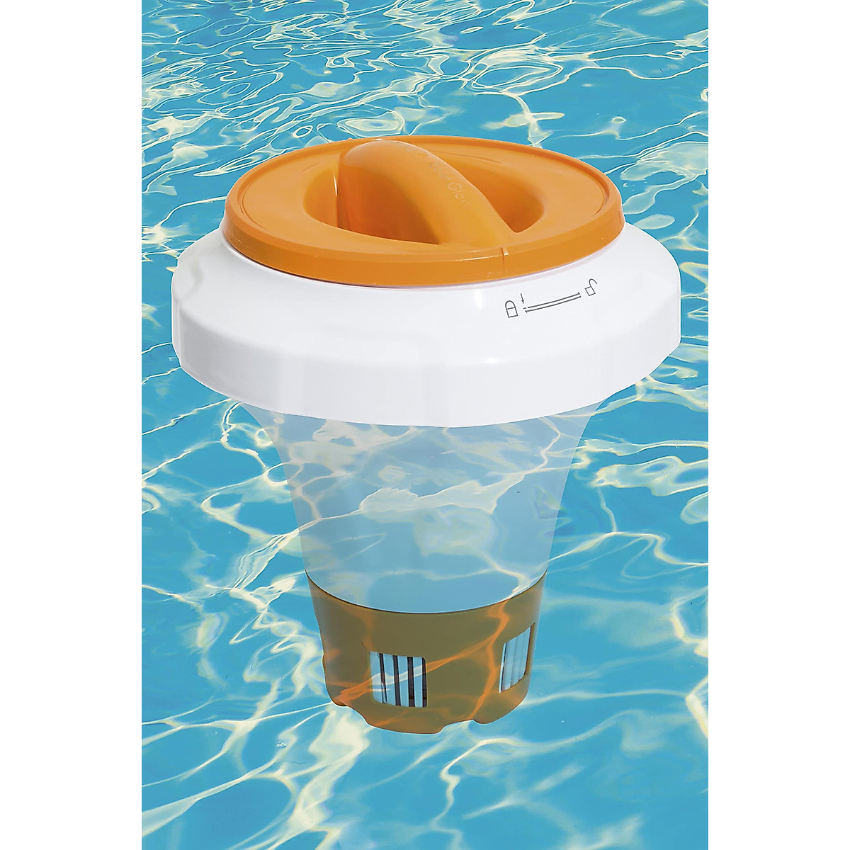 Flowclear Floating Pool Chemical Dispenser with ChemGuard Glove