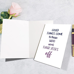 Supoeguk Funny Inspirational Work Hard Card, Congratulations on Promotion Card, New Job Card, Graduation Card, Good Things Come Card