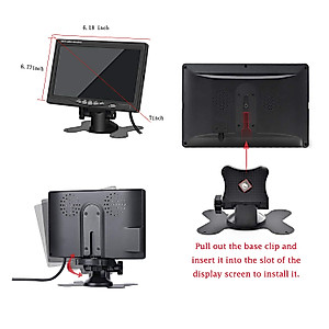 Yasoca 7 Inch Monitor HDMI - 1024x600 HD TFT LCD Screen Display AV VGA Input Built in Speaker for Raspberry Pi 3 Model B+ 3B CCTV Computer PC DVR Car