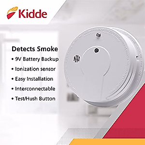 Kidde Hardwired Smoke & Carbon Monoxide Detector, AA Battery Backup, Interconnectable, LED Warning Light Indicators, 2 Pack & Smoke Detector, Hardwired Smoke Alarm