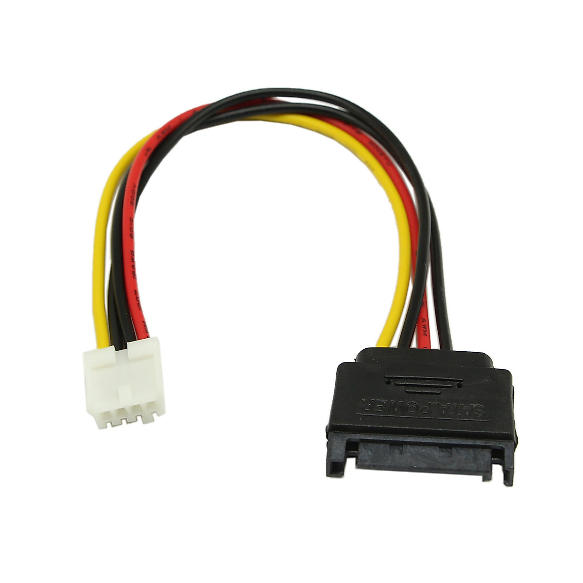 zdyCGTime 8-Inch 4 Pin Floppy Drive to 15 Pin SATA Male Power Cable(2-Pack)