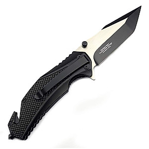 Vulcan Gear Emergency Service Tactical Assisted Open Metal Rescue Folding Knife (Black - S.W.A.T)