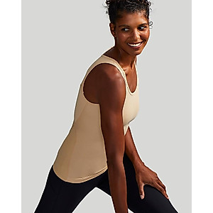 Tommie Copper for Women Lower Back Support Tank, Compression Shirt for Women with Lower Back Pain Relief, Lower Back Support Compression Tank, Nude M