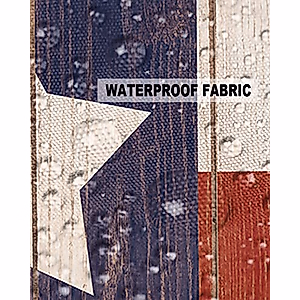 Outdoor Throw Pillow Cover Retro American Texas Flag Waterproof Cushion Covers 2 Pack Wooden Texture Pillow Cases Home Decoration for Patio Garden Couch Sofa