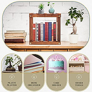 ABOOFAN Wooden Stool Plant Stand Flower Pot Display Shelf Bonsai Rack Decorative Plant Riser Holder for Indoor Home 1 Set