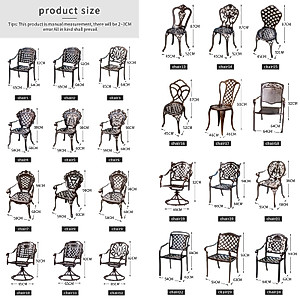 FAPOLITE Outdoor Dining Chair Cast Aluminum Patio Chairs Set of 2 All-Weather Patio Dining Chair with Adjustable Feet for Backyard Garden (B-Style Finland Chair)