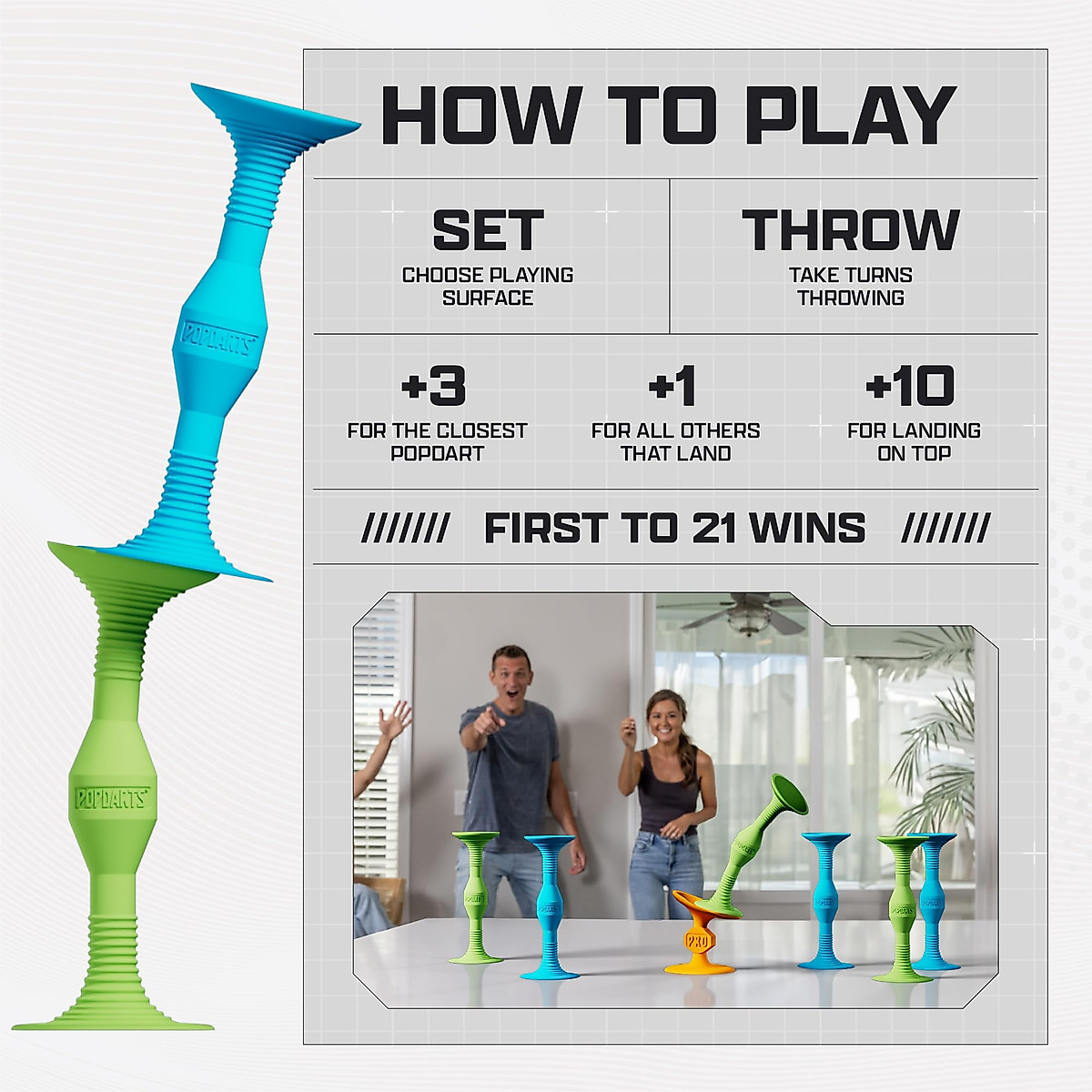 Popdarts Pro Pack (Blue and Green) - Indoor, Outdoor Suction Cup Throwing Game - Competition with a POP