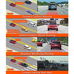 Dash Cam Front and Rear, 4K + 1080P Car Camera with ADAS Driver Alerts,170° Wide View with Night Vision, Parking Mode, G-Sensor, Loop Recording APP and Voice Control,64G Card Include