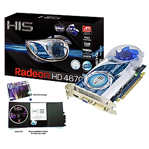 HIS H467QS1GH Radeon HD 4670 IceQ HDMI Dual DL-DVI HDCP 1 GB 128bit DDR3 PCI Express 2.0 X16 Video Card Retail (RoHS)