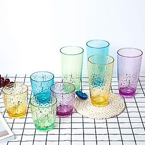 KOXIN-KARLU Hammered 26-ounce Plastic Tumbler Acrylic Glasses, set of 6 Multicolor