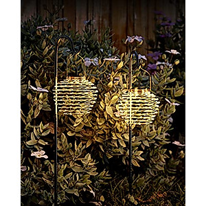 86 LEDs Solar Lights Outdoor Hanging Lantern, JACKYLED Waterproof Apple-Shaped Solar Powered Dusk to Dawn Outdoor Decorative Lighting for Garden, Palm Trees, Sidewalk, Pathway (2 Pack)