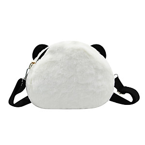 Amamcy Cute Panda Plush Crossbody Purse Small Fluffy Satchel Shoulder Bag Messenger Bag Handbag Purse for Women