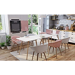 CozyCasa 7.2 Inch Kitchen Dining Table Modern Dining Table for Small Spaces Home Office Kitchen Dining Room Cafe, Simple Dinner Table in White, 7.2 Inch