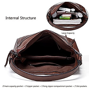 KEEPOP Hobo Handbags for Women Large Designer Shoulder Bag PU Leather Crossbody Bag Work Shopper Purse Top-Handle Bag Satchel