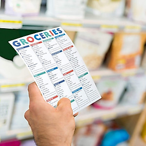 Sweetzer & Orange FastCheck Grocery List Magnet Pad for Fridge. 6x9” Magnetic Notepad with Printed Shopping List Items and Blank Grocery Shopping Spaces. 60 Page Notepad Weekly Planner