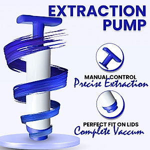 Burp Lids Pack of 4 Fermentation kit, Mason Jars Fermentation Lids | Fits all Wide Mouth Mason Jars | 1 Extraction Pump | 2 Weights with 4 Fermenting Jar Lids