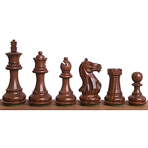 Royal Chess Mall Fierce Knight Staunton Chess Pieces Only Chess Set, Golden Rosewood and Boxwood Wooden Chess Set, 3.5-in King, Weighted Chess Pieces (1.4 lbs)